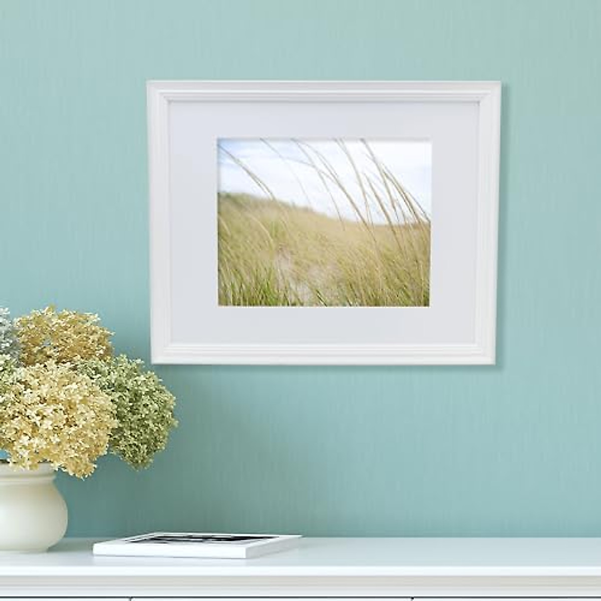 Studio Nova Picture Frame Displays 11 x 14 Photos 16 x 20 Without Mat, 16x20-Matted 11x14, White (5278448)