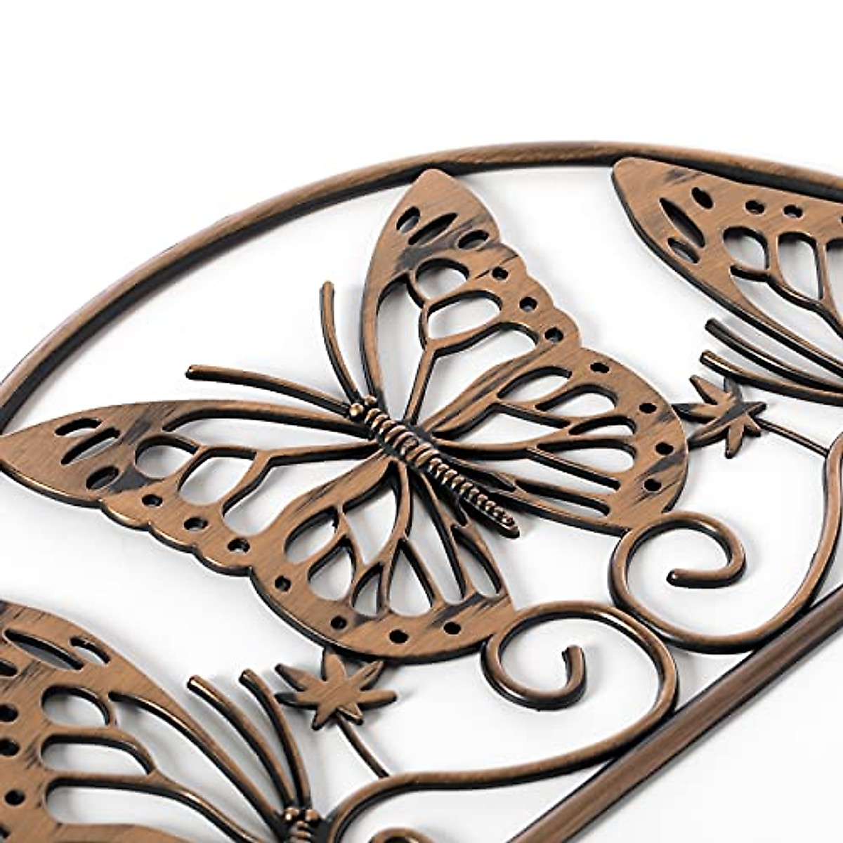 Gardenised QI004110.6 Decorative Butterfly Design Fence Garden Edging Landscape Border Path Panel, Pack of 6, Bronze