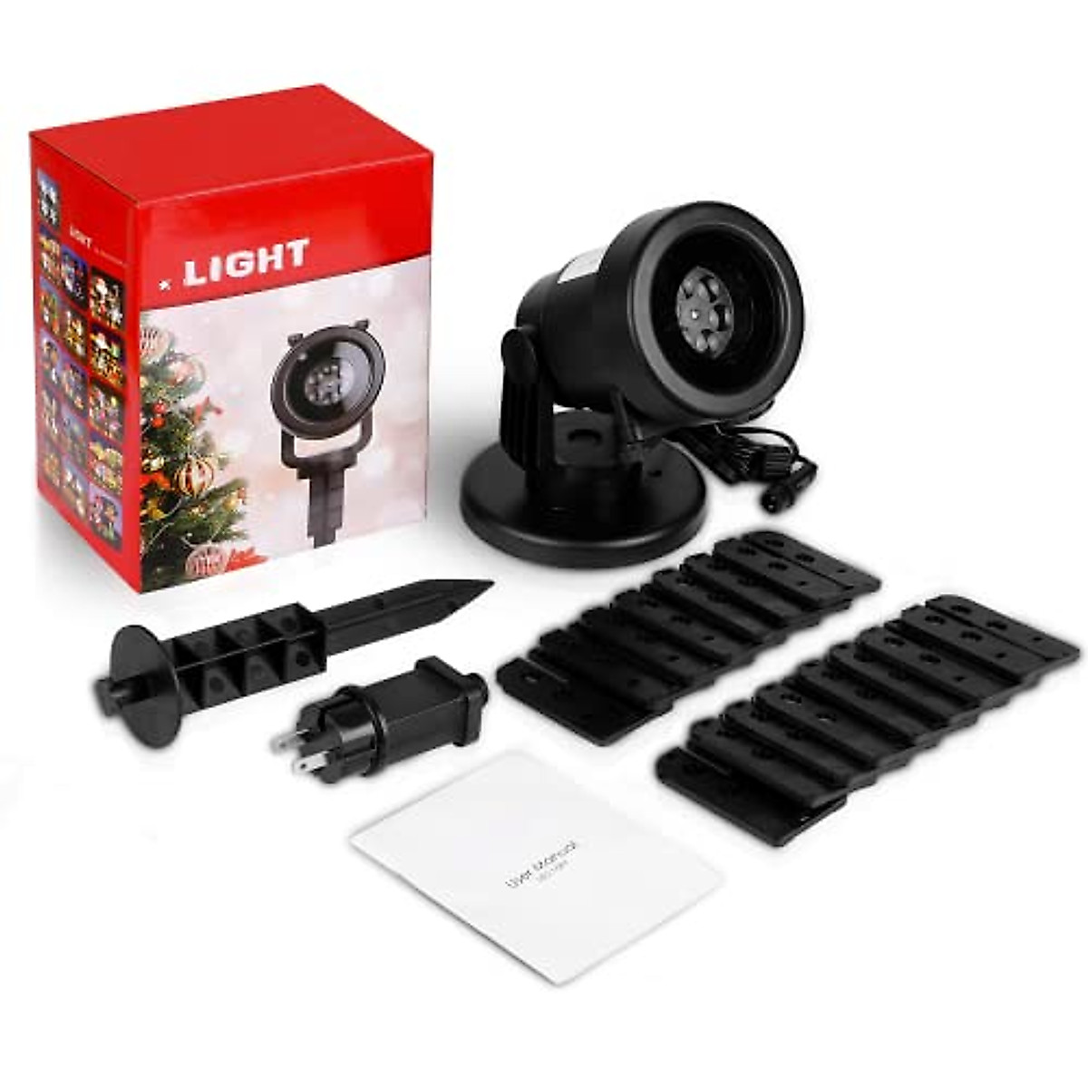 A.T.Lums Christmas Projector Lights Outdoor & Indoor, 16 HD Slides LED Projection Lamp for Christmas Gifts, Waterproof Snowflake Landscape Lights for Halloween Easter New Year Holiday Party Deco