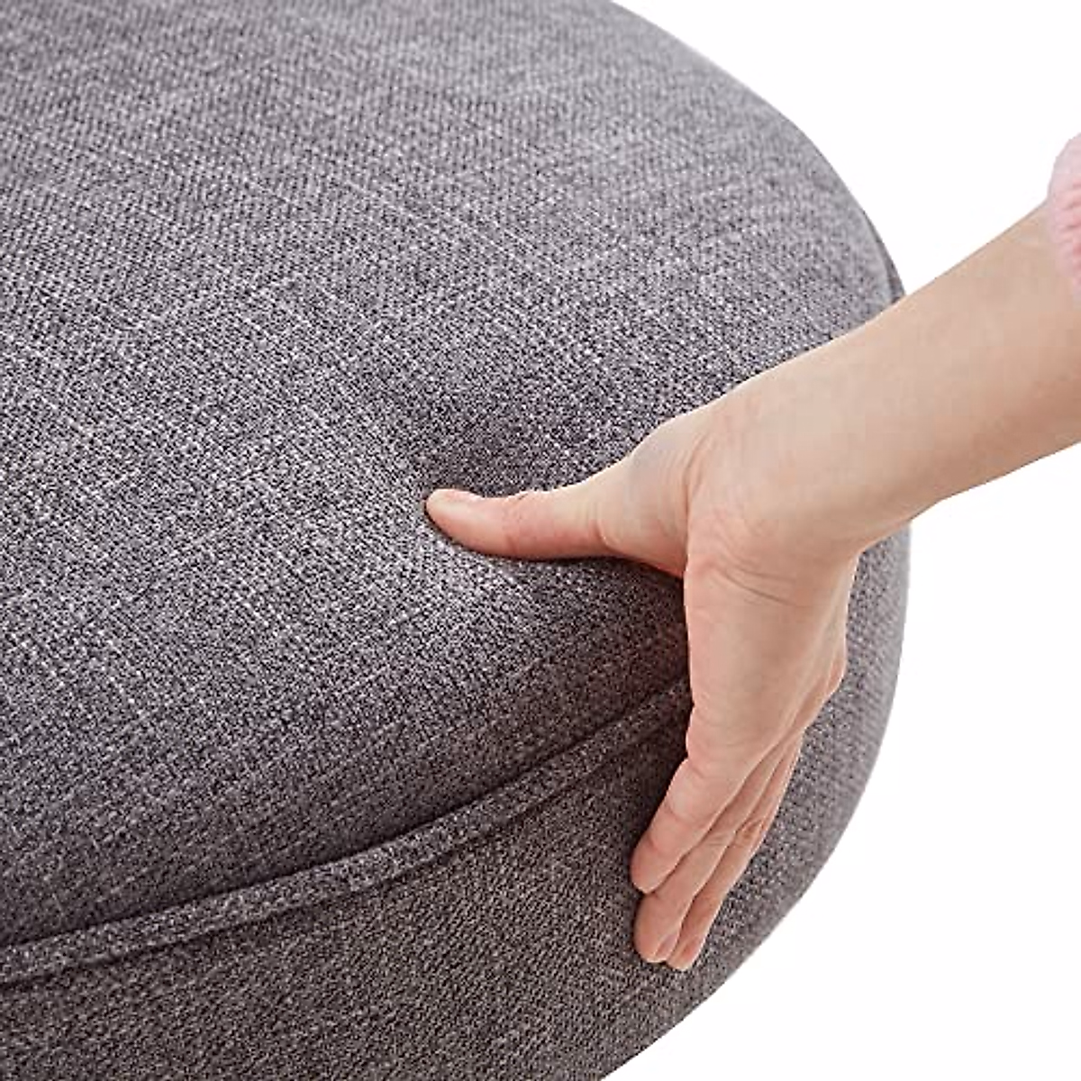 Batohom Home Office Chair Adjustable Height Swivel Chair with Wheels Linen Fabric Upholstered Computer Desk Chair with Wooden Legs Comfortable Armless Chair for Home Office Study Studio(Grey)