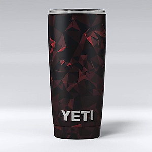 Design Skinz Dark Red Geometric V2 - Skin Decal Vinyl Wrap Kit Compatible with The Yeti Rambler Cooler Tumbler Cups