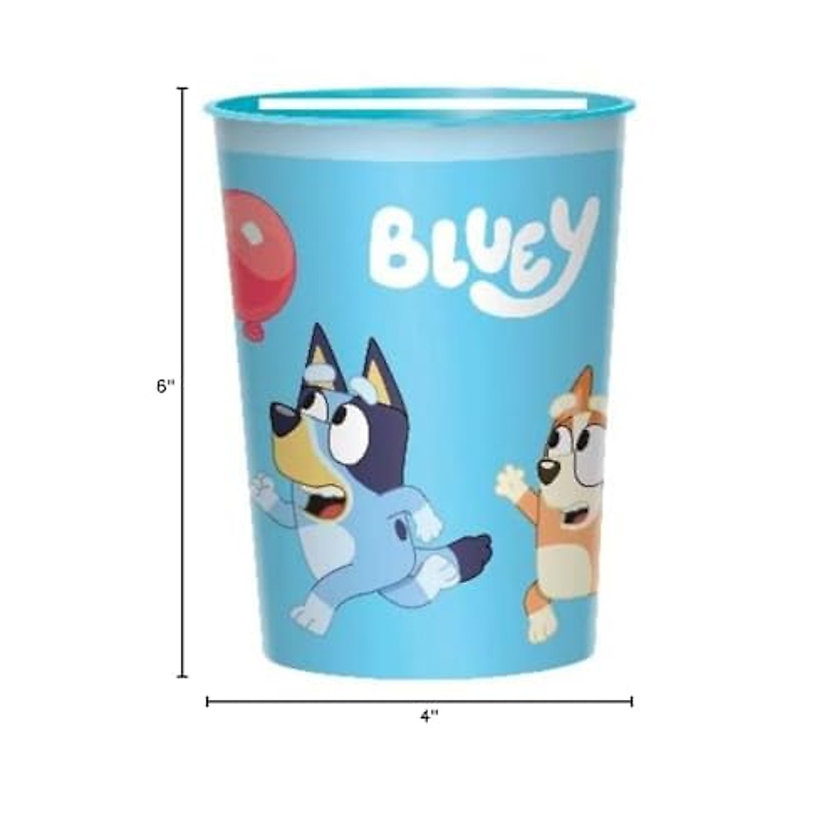 Amscan Bluey Birthday Baby Party Supplies Bundle Pack includes 12 Plastic Reusable Cups
