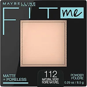 Maybelline Fit Me Matte + Poreless Pressed Face Powder Makeup & Setting Powder, Natural Ivory, 1 Count