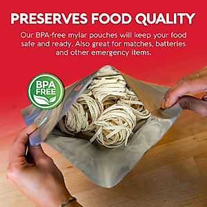 Avid Armor 6x8 Pack of 100 - Silver Vacuum Sealer Bags for Food - Heavy Duty Mylar Pouches, Pre-Cut 3-Sides Sealed for Long-Term Food Storage, BPA-Free, Perfect Chamber Vacuum Sealer Bags