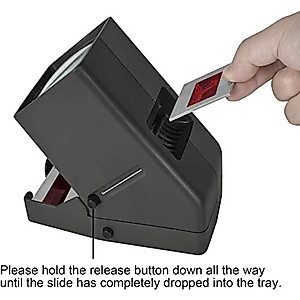 Rybozen 35mm Slide Viewer, 3X Magnification and Desk Top LED Lighted Illuminated Viewing and Battery Operation-for 35mm Slides & Positive Film Negatives(4AA Batteries Included)