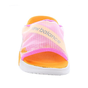 New Balance Women's 360 V1 Slip-On Sandal, White/Vibrant Pink/Vibrant Apricot, 8