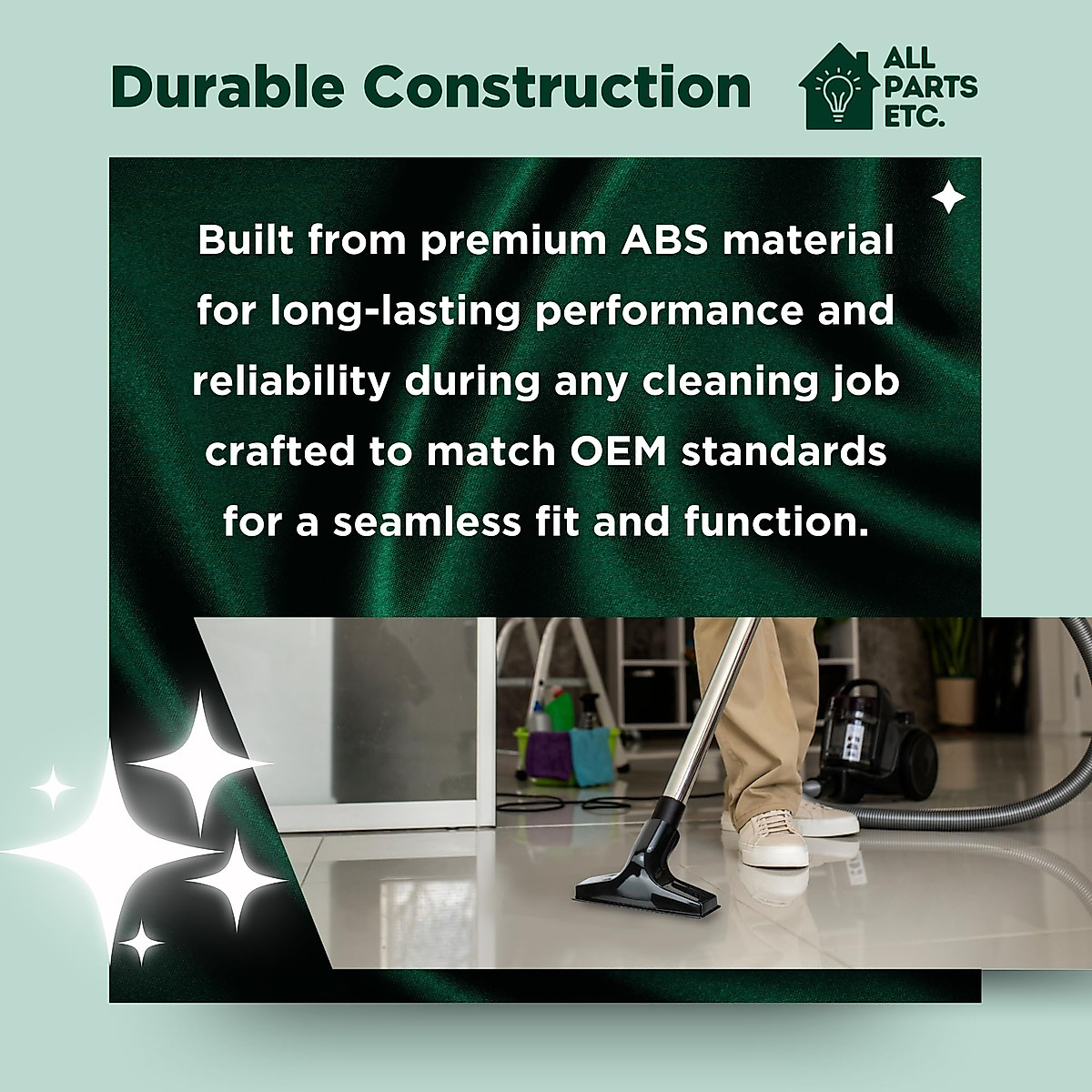 ALL PARTS ETC. Universal Upholstery Vacuum Attachment - Compatible with 1.25” Vacuum Hoses & Shop Vac, Bissell, Nutone, Eureka, Beam, Central Vacuums & More