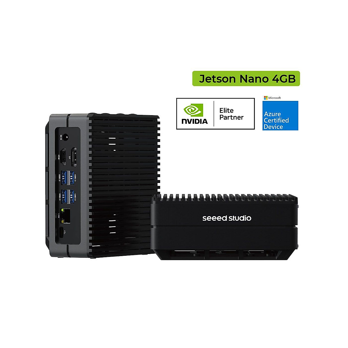 Seeed studio NVIDIA Jetson Nano Edge AI Device - reComputer J1010 Kit, Aluminium Case, Pre-Installed Jetpack System. Mini PC with 0.5 TFLOPs (FP16), Power Supply NOT Included