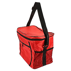 Insulated Food Delivery Bag Warmer: Large Water Resistant Hot Cold Grocery Carrying Case for Restaurant Catering Instacart Doordash Grubhub Postmate Red