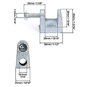 QWORK Beam Clamp, 10 Pcs 3/8" Zinc Plated Iron Safety Beam Clamp, 13/16" Jaw Opening