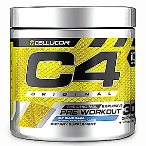 Cellucor C4 Original Pre Workout Powder ICY Blue Razz - Vitamin C for Immune Support - Sugar Free Preworkout Energy for Men & Women - 150mg Caffeine Plus Beta Alanine Plus Creatine - 30 Servings