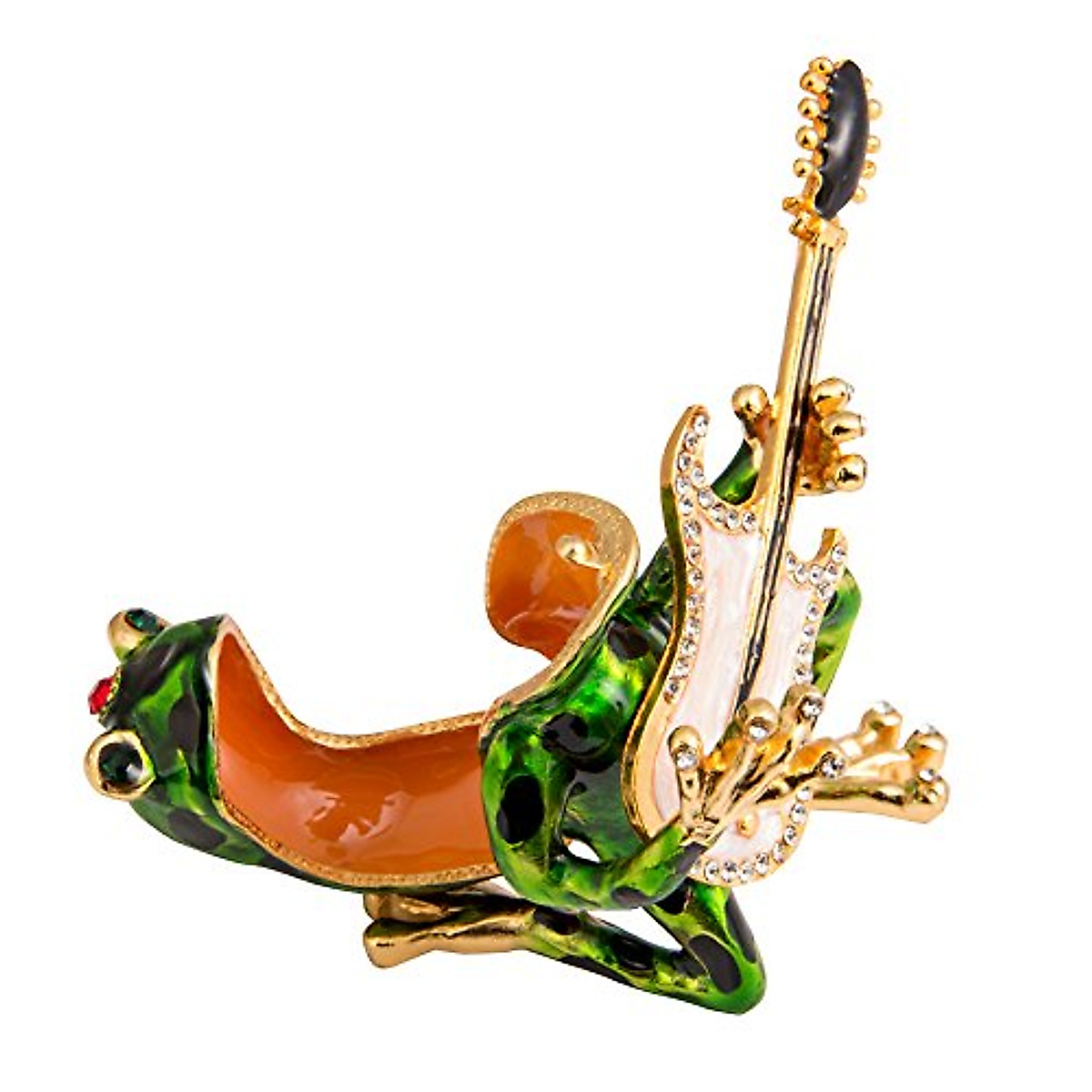 QIFU-Hand Painted Enameled Frog Style Decorative Hinged Jewelry Trinket Box Unique Gift For Home Decor