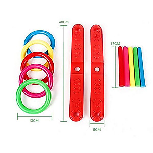 Toxz Child's Hoop Ring Toss Plastic Ring Toss Quoits Garden Throwing Game Pool Toy Outdoor Fun Set,Safety Material