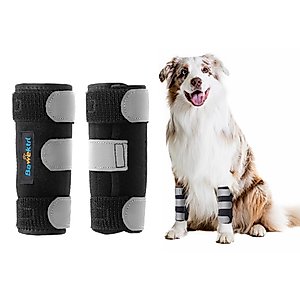 Bawektrl Dog Wrist Brace Compression Carpus Wraps with lateral Metal splints, Provide More Support for Canine Front Leg, Help with Cruciate Ligament, Wound Healing and Loss of Stability from Arthritis
