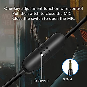 RUIDADF for Bose Quiet Comfort 35 II QC35 II Headphone Gaming Cables Witeh Mute Switch for PC Laptop PS4 PS5 Xbox PC Boom Microphone Cable (Black 1 Set)