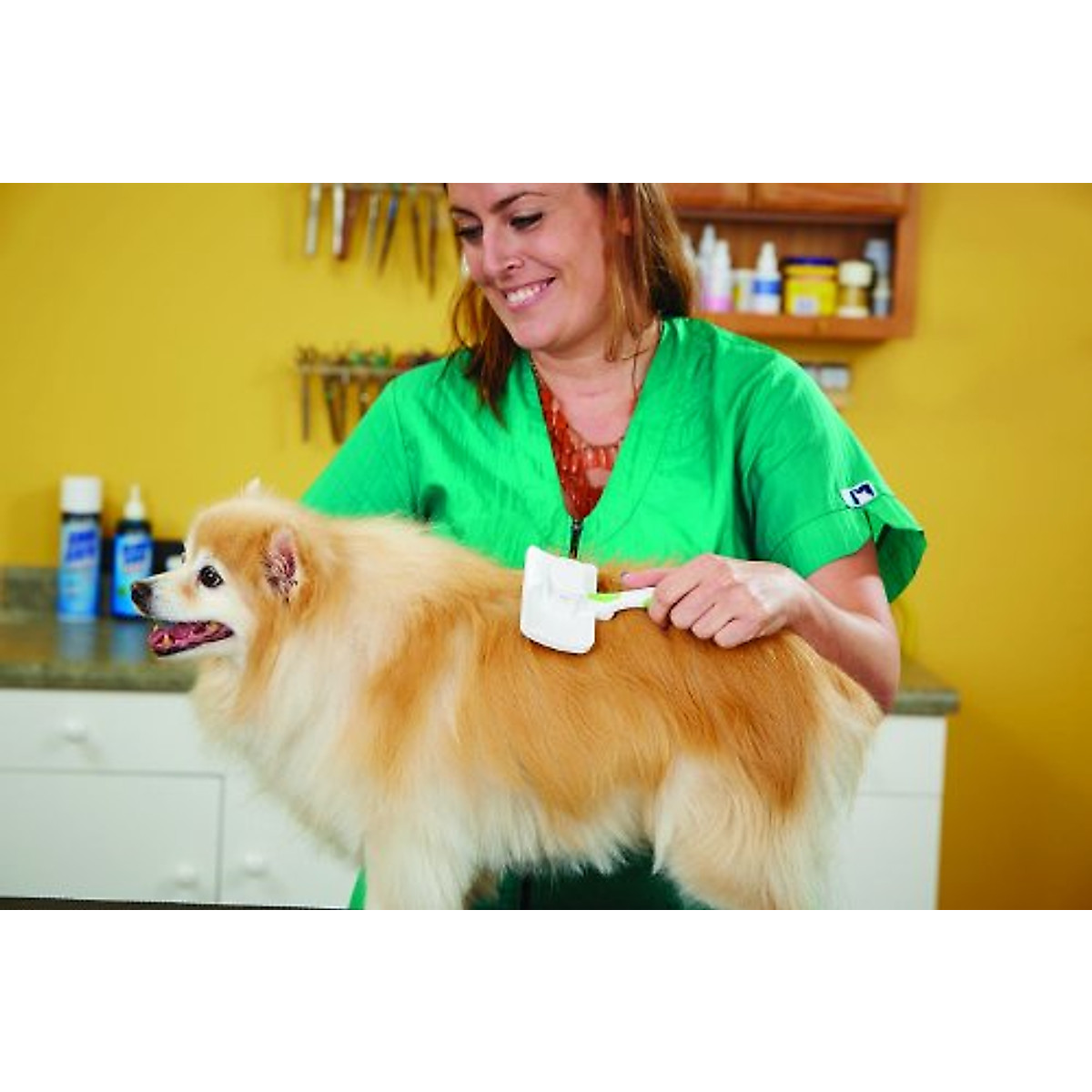 Andis Pet Self-Cleaning Animal Slicker Brush (40160), Silver