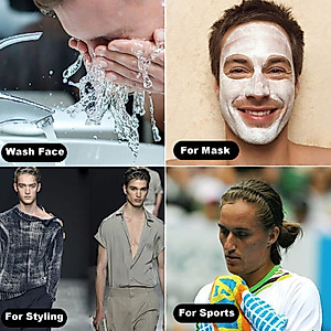 LERNOU Metal Men Headbands Women Hair Bands, Unisex Black Wavy,Spring And Summer Outdoor Sports Headbands, Fashion Simple Elastic Hair Accessories (6pcs)