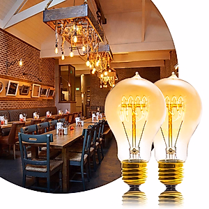 Sevici Edison Bulbs, A19 Bulbs 6 Pack, Dimmable 120V 40W Vintage Amber Glass, 240 Lumens E26 Base, Retro StyleIncandescent Bulbs, 2200K Warm Yellow Light, for Home Office Desk Lamp Stand