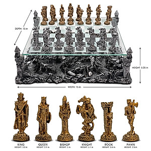 Renaissance Knight Chess Recreational Classic Strategy Game Set, 2 players