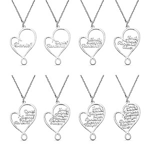 AILIN Hug Heart Name Necklace 925 Sterling Silver/Stainless Steel Custom 1-8 Name Pendant Mothers Days Jewelry Anniversary Birthday Gifts For Mom Grandma Wife