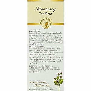 CELEBRATION HERBALS Rosemary Leaf Tea Organic 24 Bag, 0.74 Ounce