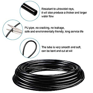 HESTYA Misting Cooling System Outdoor Misting System for Patio, Misting Line, Brass Mist Nozzles, Brass Adapter 3/4 Inch, Outdoor Mister for Patio Garden Greenhouse Trampoline (15 Meters/ 49 Feet)