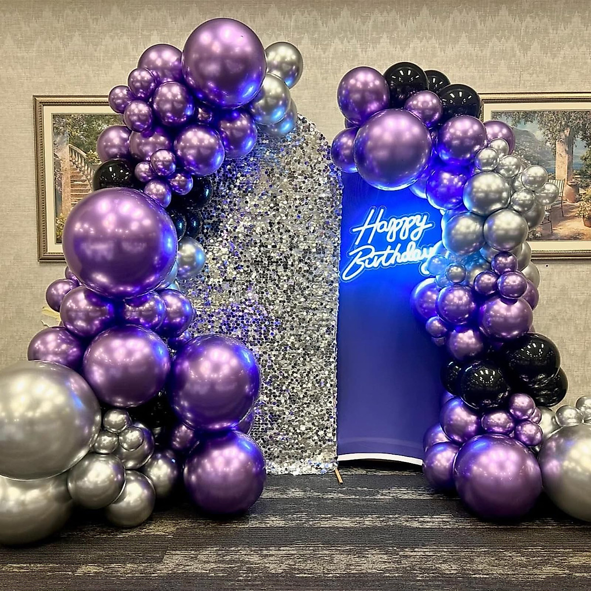 Metallic Purple Balloons, 100 Packs 5 Inches Chrome Purple Latex Balloons Small Purple Balloons Purple Party Decoration for Girls Women Birthday Baby Shower Wedding Graduation Butterfly Theme Party