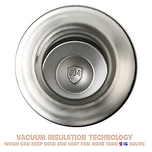 Murmioo Stainless Steel Insulated Thermos, Sports Water Bottle, Double Wall Vacuum Thermos Flask，Keep Hot and Cold，BPA Free, Suitable for Cycling, Camping and Office 14oz/420ml (White)