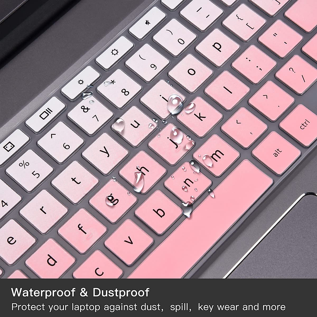 2PCS Keyboard Cover for 15.6" Acer Chromebook 315 CB315 715 CB715 with Numeric Keypad, Acer Chromebook 317 CB317 17.3" Skin Protector, Acer Chromebook 15 Keyboard Cover, Gradual Pink+Clear