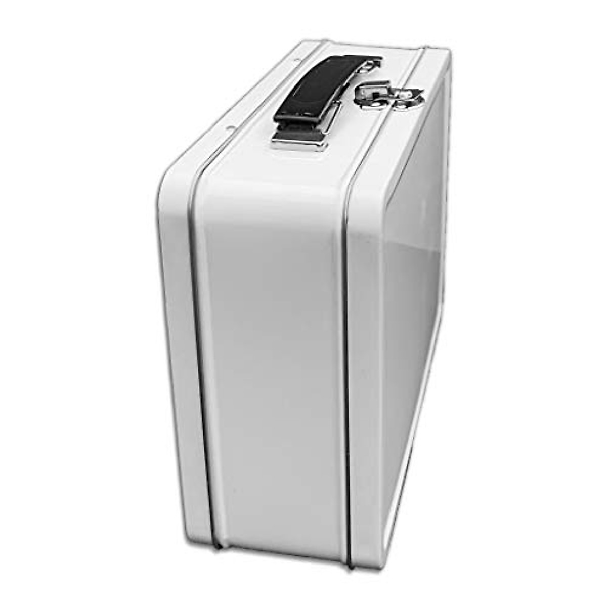 Do It Yourself DIY Medium White Lunch Box Tin for Storage, Crafts and Scrapbook Fun Activities