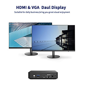 KODLIX Mini PC, Celeron N3350 Dual-Core Processor, 4GB LPDDR4 64GB eMMC, Fanless Mini Desktop Computer Support 4K HD/HDMI+VGA Port/Dual WiFi/Gigabit Ethernet/BT 4.2