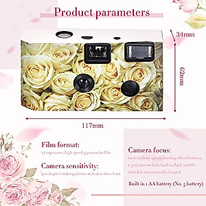 12 Pack Disposable Camera for Wedding Single Use Film Camera with Flash for Wedding, Anniversary, Travel, Camp, Party Supply (Yellow Rose)