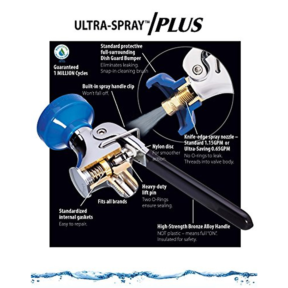 Fisher 2949 Ultra-Spray/PLUS Valve, with 1.15 GPM nozzle, interchangeable, brass