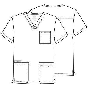 Cherokee Scrubs for Men Workwear Professionals V-Neck Four-Pocket Scrub Top WW695, L, Black
