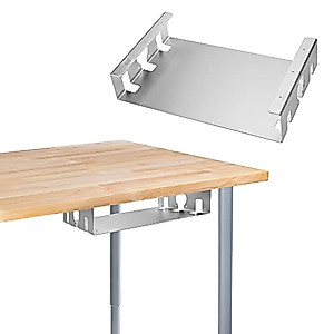 Under Table Shelf - Clear Under Desk Shelf for Laptop, PC,Mac Mini, Computer, and Gadget. Under Table Mount Shelf, Storage, Desk Hanging Organizer, Desk Laptop Holder, PC Desk Mount