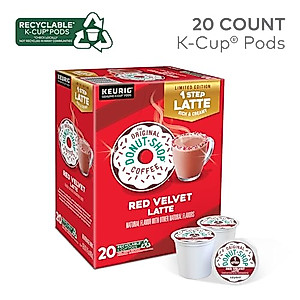 The Original Donut Shop One-Step Red Velvet Latte, Keurig Single Serve K-Cup Pods, 20 Count