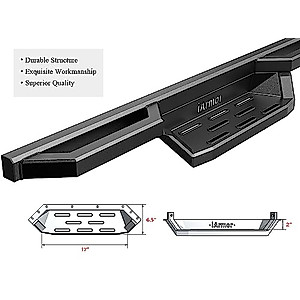 HD Ridez Running Boards Compatible with Ford Ranger 2019-2023 SuperCrew Cab 4-Door Drop Steps Stainless Steel Armor Nerf Bar Side Steps Side Bars