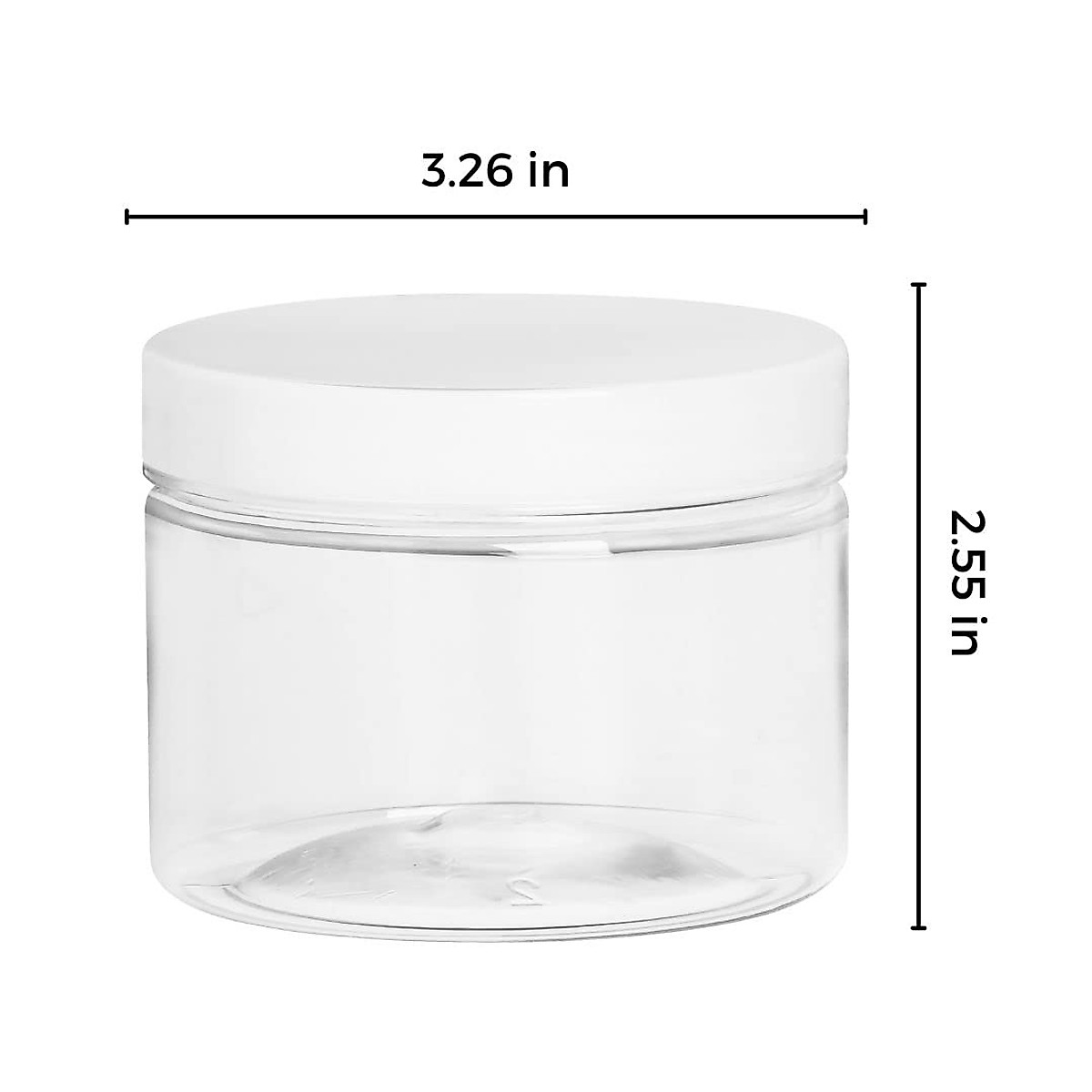 Healthy Packers 8oz Plastic Jars With Lids, Labels and White Marker - 24-Pack Small Plastic Containers with White Lids. Great for Slime, Lotion, Crafts, Travel General Storage