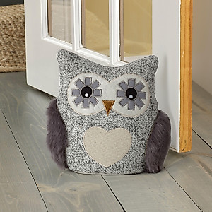 Elements Decorative Polyester Door Stopper, Grey Owl