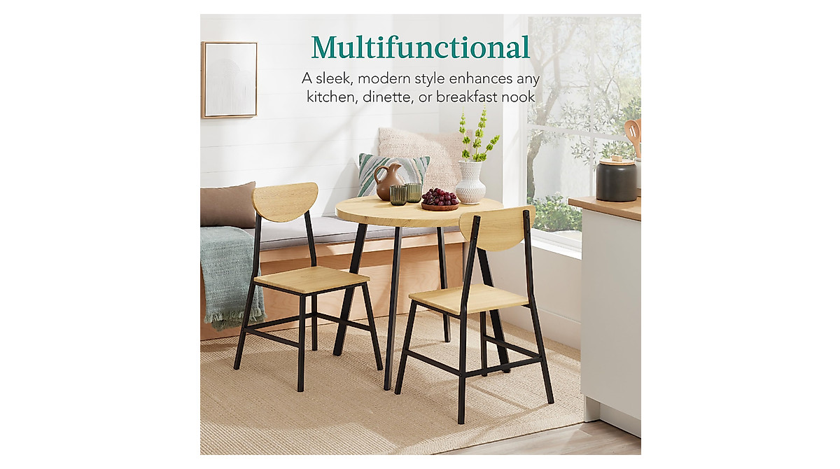 Mid-Century Modern 3-Piece Dining Set – Space Saving Design
