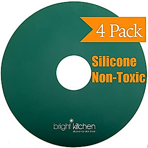 4 Silicone Dehydrator Sheets NON-Toxic for Nesco Round Dehydrators Fruit Roll Up Fruit Leather Circle ReUsable Flexible Non Stick - 4 FLAT Sheets