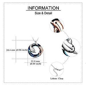 ONEFINITY Dolphin Necklaces Sterling Silver Crystal Dolphin Pendant Ocean Jewelry Necklace for Women