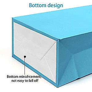 ADIDO EVA 12 PCS Small Gift Bags Blue Kraft Paper Bags with Handles for Party Favors (8.2 x 6 x 3.1 In)