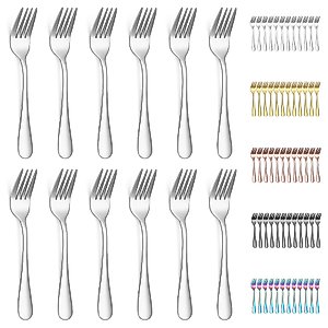 Evanda Dessert Forks Set of 12 Pack, 5.62" Stainless Steel Pastry Fork, Appetizer Fork for Fruit, Cake, Cheese, Party Trips, Cafes, Restaurants, Easy To Clean, Dishwasher Safe