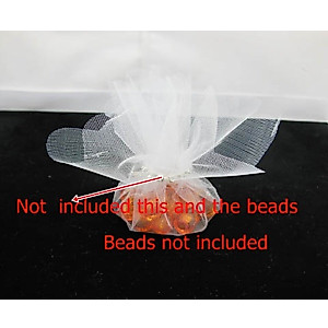 Organza Scalloped Edge Tulle Round Circles Wedding Favor 24cm Dia. Pack of 100Pcs (White)