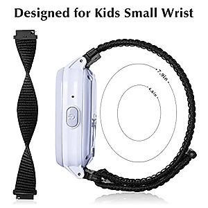 3 Pack Replacement Nylon Bands Compatible with Gabb Watch/Gizmo Watch 3 & 2 & 1, Hook & Loop Design Easy for Kids to Put On & Off, Breathable & Washable, Rainbow+PomeRed+Neon