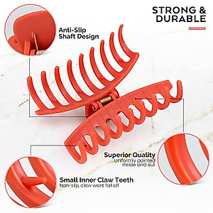 12 Pcs Large Hair Clips for Women with Non-slip Material 4.3 Inches Banana Hair Claw Clips Strong Jaw and Lightweight Claw Clips for Thick Hair and Thin Hair Best Gift Hair Accessories for Women