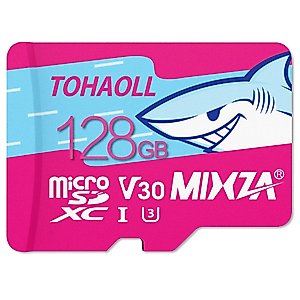 MIXZA 128GB Micro SD Card, U3 V30 MicroSDXC Memory Card Full HD & 4K UHD, Expanded Storage for Gaming, Wyze, GoPro, Dash Cam, Security Camera, 4K Video Recording, High Speed TF Card up to 100MB/s
