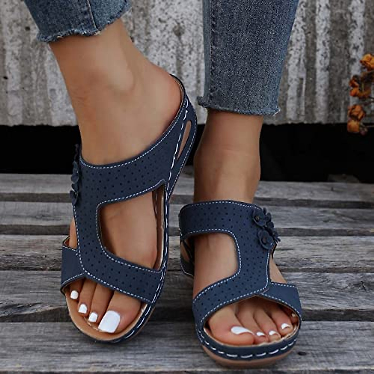 Sandals Women Dressy Beach Beach Sandals Casual Walking Non Slip Orthotic Wedge Sandals Prime Deals of The Day Today Only