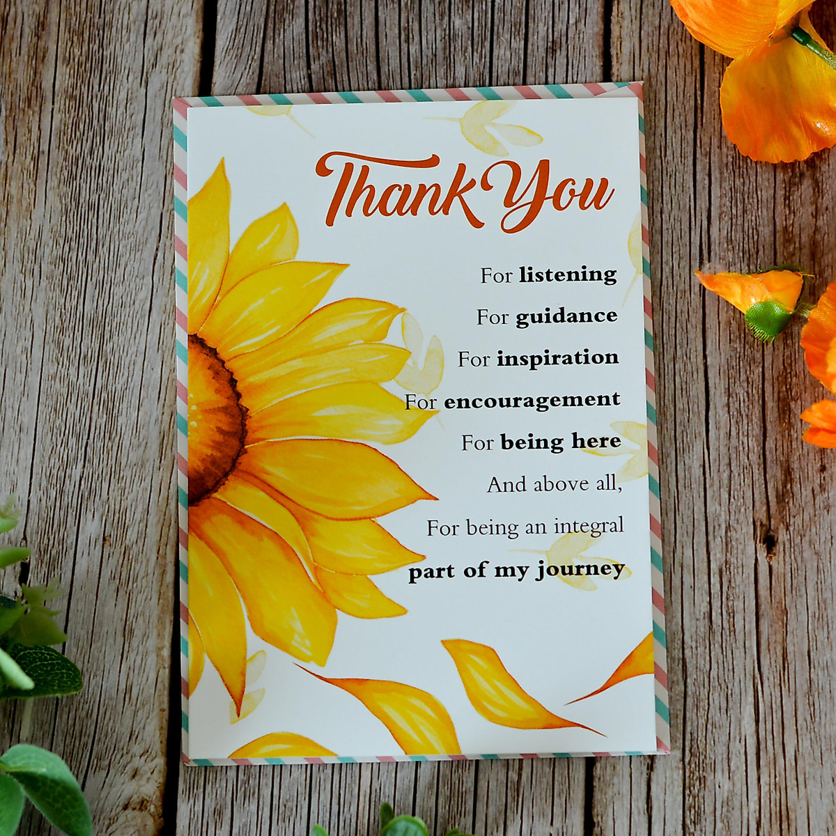 BlinkWishes Thank You Card, Thank You Greeting Cards with Envelope and Seal for Nurses Day, Admin Professional Day, Teacher Appreciation, Boss's Day, and all occasions